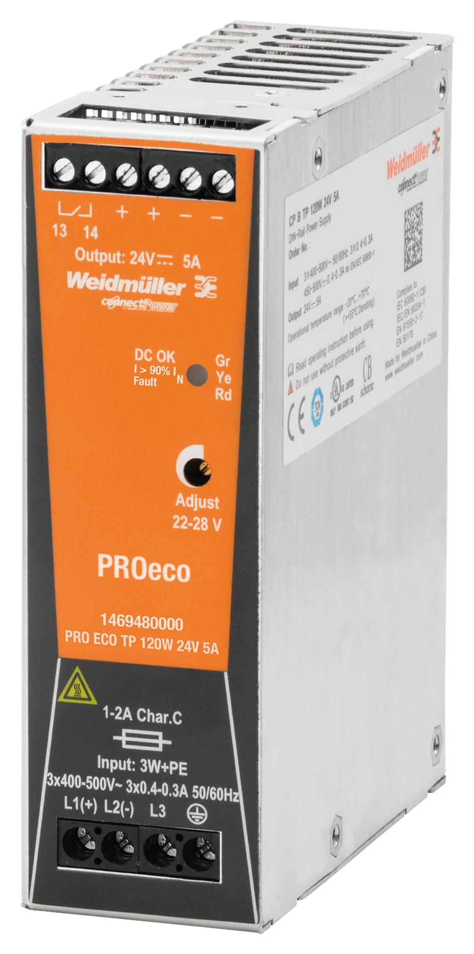 Alimentations - Piles - onduleurs - RAIL DIN TENSION DE SORTIE 24V WEIDMULLER - Alimentation ...