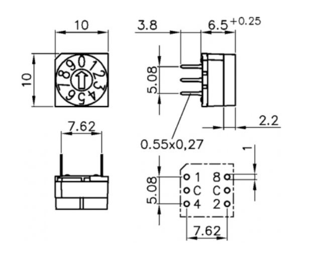Interrupteurs \Indicateurs - ROUE CODEUSE COMMUTATEUR DE CODAGE HARTMANN - COMMUTATEUR DE CODAGE ...