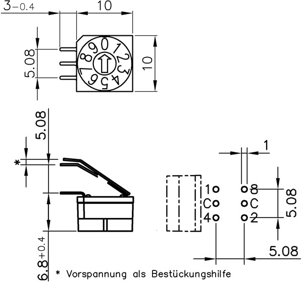 Interrupteurs \Indicateurs - ROUE CODEUSE COMMUTATEUR DE CODAGE HARTMANN - COMMUTATEUR DE CODAGE ...