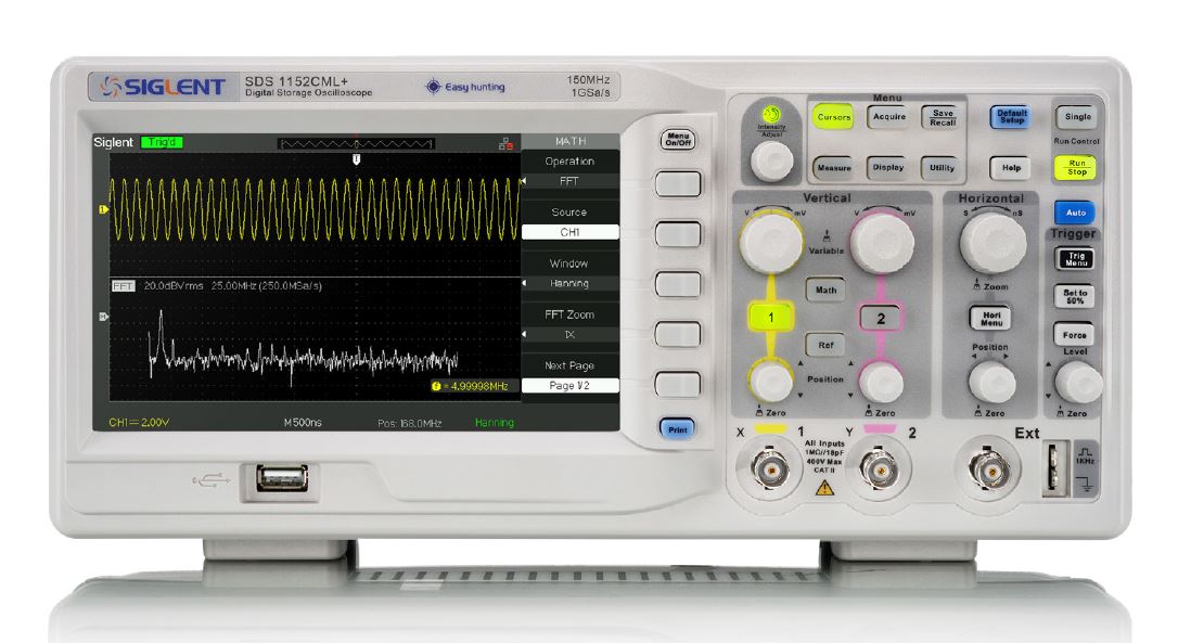 Oscilloscope numérique 2x100MHz 1GSa/s 2Mpts